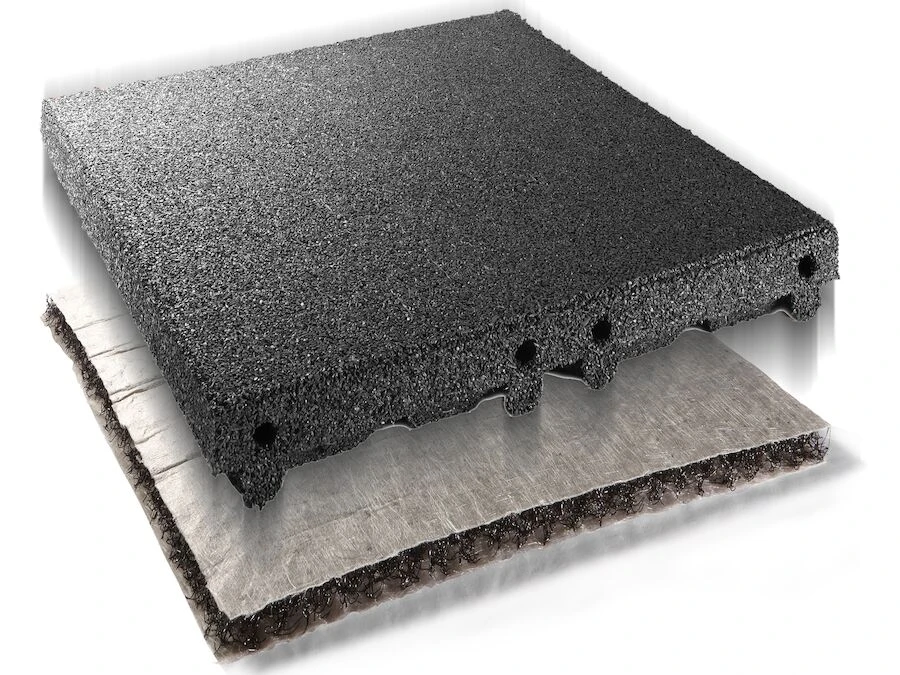 Gummifliser 65 mm inkl. dræn, antracit | tressudemiljø.dk