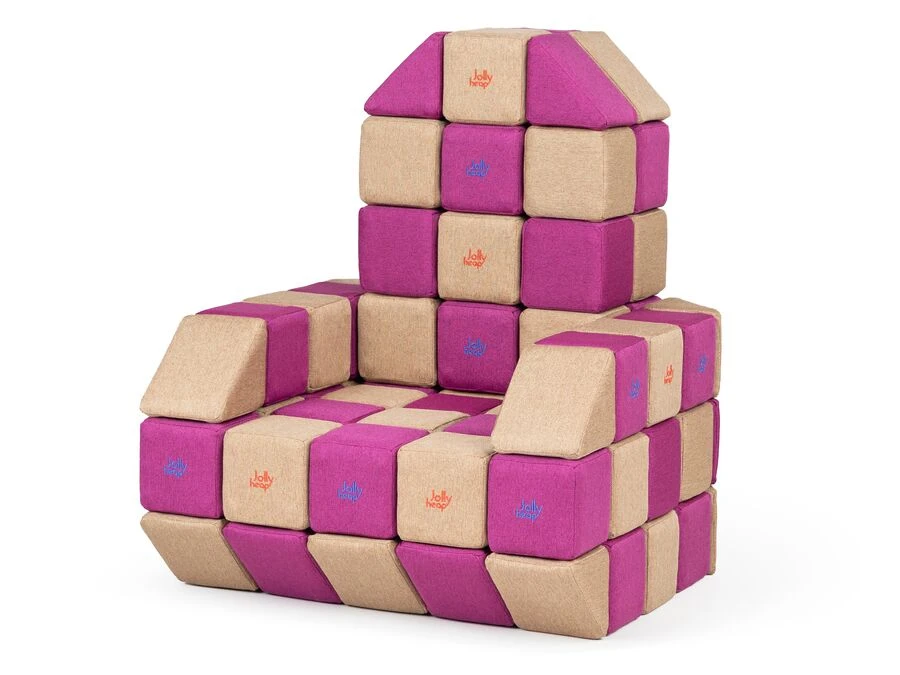 JollyHeap Magnetic Blocks 50-pack Gul & Lila | Tress.com