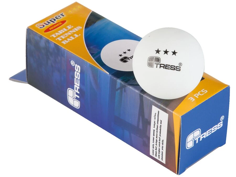 Tress 3-stjärniga Bordtennisbollar Vita 3-pack | Tress.com